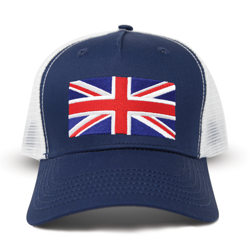 England Britain Flag Trucker Baseball Snapback Hat (Navy White ...