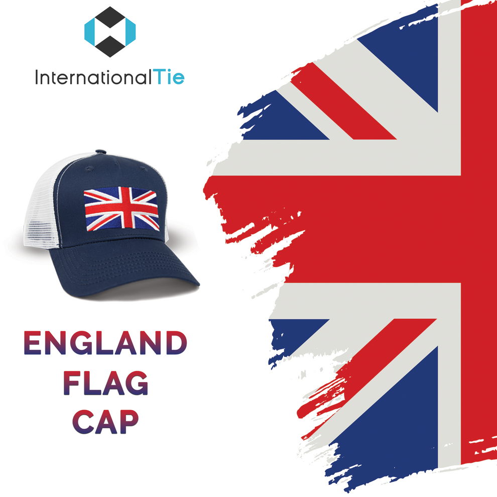 England Britain Flag Trucker Baseball Snapback Hat (Navy White ...