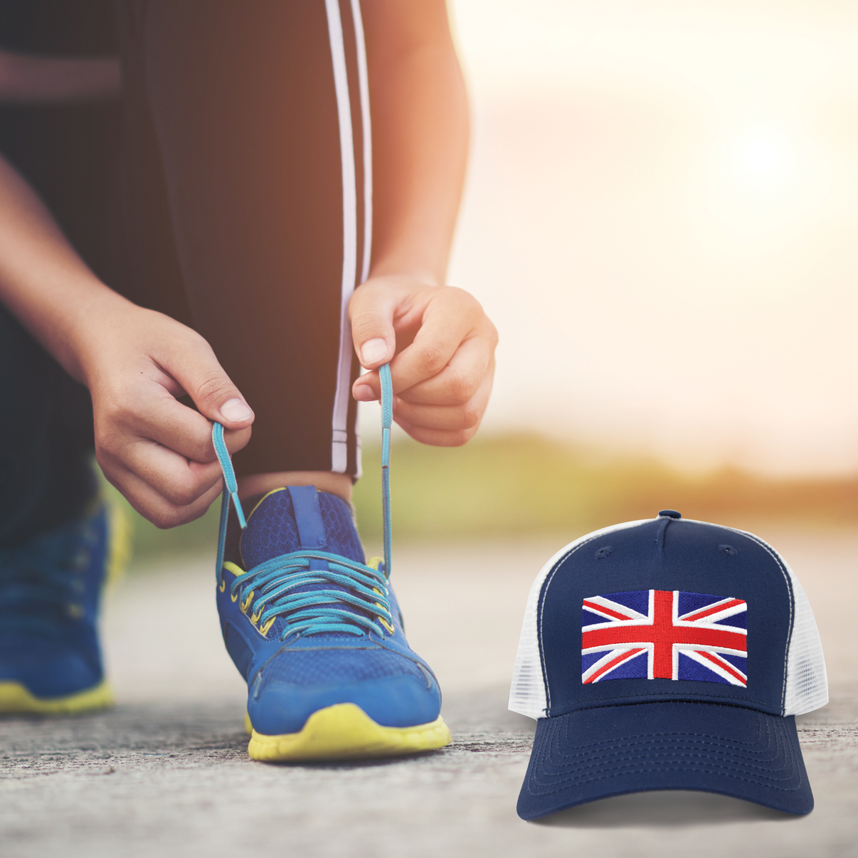 England Britain Flag Trucker Baseball Snapback Hat (Navy White ...